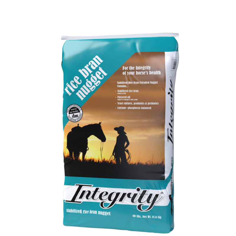 INTEGRITY RICE BRAN NUGGET 40LB - Elston Hay & Grain Ramona